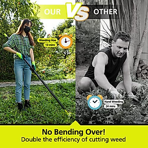 SORSWEET Garden Hoe, 74 Inches Hula Hoe, Adjustable Stirrup Hoe with Gardening Gloves, Garden Tools for Weeding and Loosening Soil