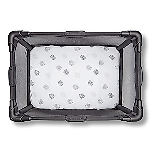 4moms Breeze Playard Sheets, for Baby Bassinets and Furniture, Machine Washable and 100% Cotton, White & Grey, 2 Pack