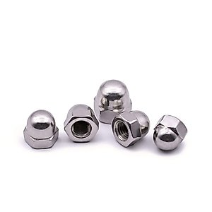 1/4-20 Acorn Hex Cap Dome Head Nuts, 304 Stainless Steel 18-8, Full Thead Coverage, 50 PCS