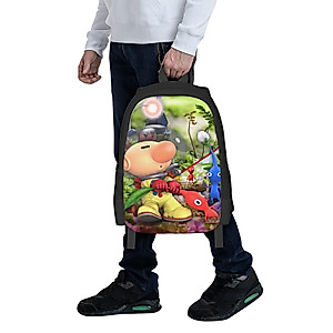 RACEK Fashion Game Pik-min Backpack Cartoon Lightweight Travel Computer Bag Casual Daypack Cute Daybag With Adjustable Straps For Unisex