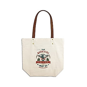 Pinetop, Arizona, The Mountains are Calling and I Must Go, Bear, Contour Press (Canvas Deluxe Tote Bag, Faux Leather Handles & Zip Pocket)