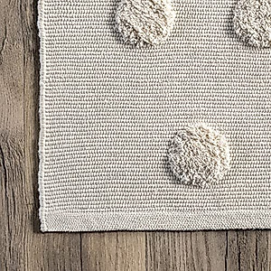 nuLOOM LuLu Hand Woven Raised Dots Area Rug, 8' x 10', Ivory
