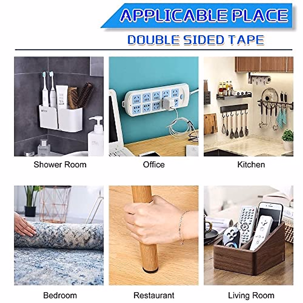 leiwo 50Pcs Heavy Duty Double Sided Foam Tape Strong Pad Mounting Adhesive Tape,Black Self-Adhesive Tape Include Square Round