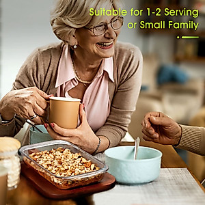 Mini-1.5 QT Glass Baking Dish for Oven, (Single Serving) Glass Pan for Cooking Dish Casserole Dish Rectangular Baking Pan Glass Bakeware