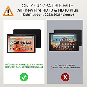 MoKo Case Fits All-New Amazon Kindle Fire HD 10 & 10 Plus Tablet (13th/11th Generation, 2023/2021 Release) 10.1" - Slim Folding Stand Cover with Auto Wake/Sleep, Black