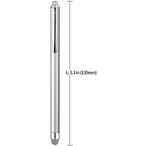 ChaoQ Stylus Pens for Touch Screens, Mesh Fiber Capacitive Stylus (6-Pack), with 6 Replaceable Mesh Tips (Black, White, Pink, Green, Sky Blue, Silver)