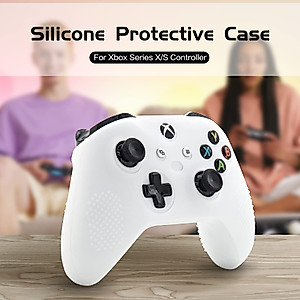ECHZOVE Dust Plugs Compatible with Xbox Series S,Xbox Series X/S Controller Silicone Cover Case