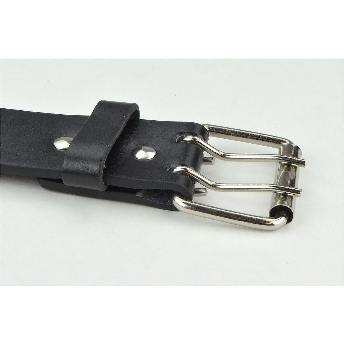 Belle Donne - Women's Double Grommet Leather Jeans Belt, White , Size Medium