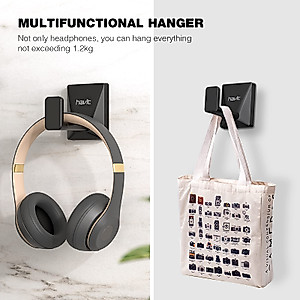 Havit PC Gaming Headphone Hanger Wall, Headset Holder Hook for Table, Earphone Mount Under Desk, Universal Adhesive Stand Compatible for Beats, Sony,Beoplay,Jabra, Bose, AKG