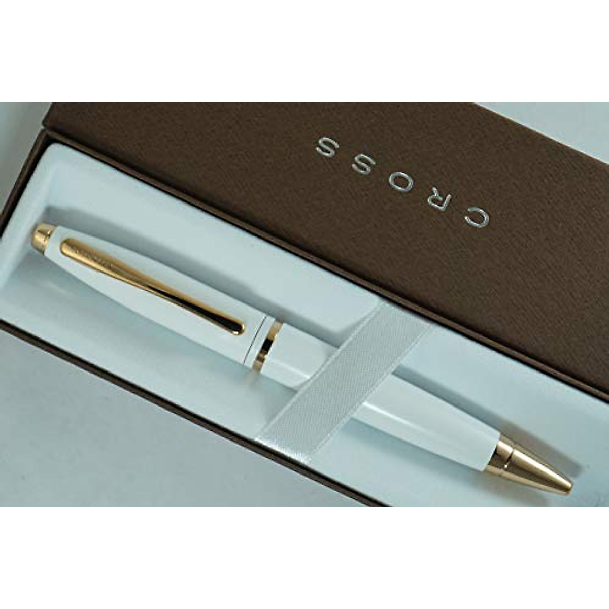 CROSS WHITE MEDALIST AND 23KT ROSE GOLD BALLPOINT PEN