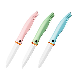 NIOIPXA Paring Ceramic Knife Kitchen Knife with Sharp Blade (Pink)