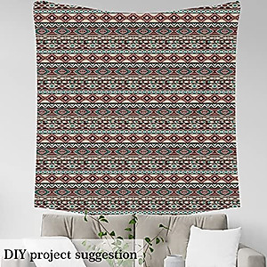 Erosebridal Western Boho Fabric by The Yard,Southwestern Aztec Upholstery Fabric,Ethnic Tribe Indoor Outdoor Fabric Retro Vintage Geometric DIY Waterproof Fabric,Burgendy Blue,3 Yards