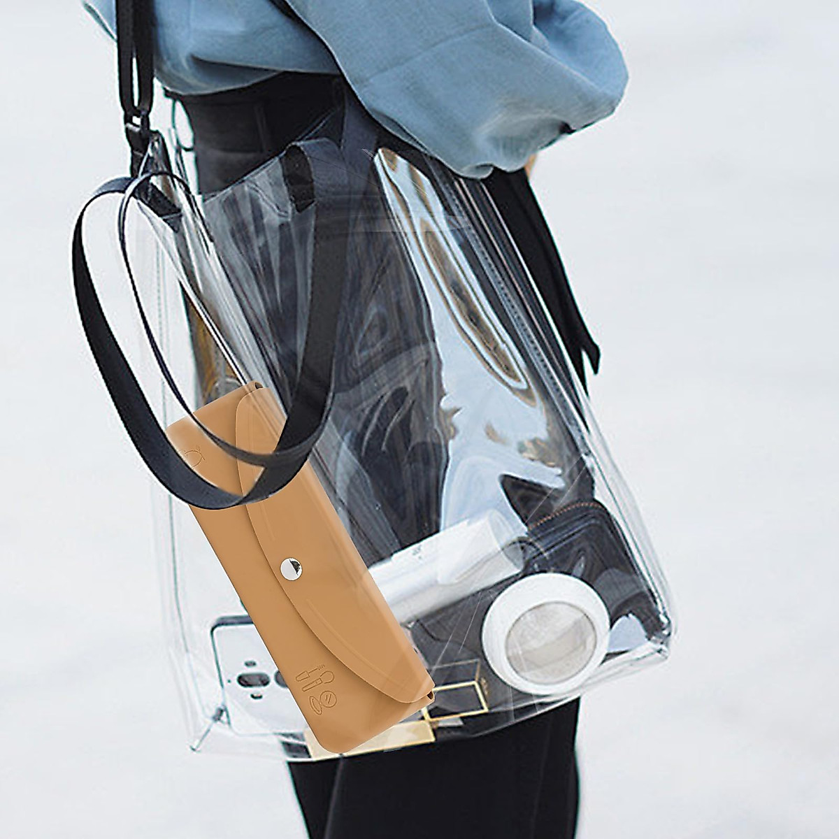 OCEUMAOA Small Cosmetic Bag Makeup Brush Holder Travel Organizer Purse Silicone Pencil Case for School Magic Pouch for Women Compact Mini Small Roll Up Toiletry Brish Bag Covers Set Storage (Pink)