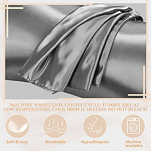 30 Pack Satin Pillowcase for Hair and Skin Queen Size Silk Pillow Cases Bulk, 20x30 Inch Satin Pillow Case Washable Cooling Pillowcase Cover with Envelope Closure for Bedding Sleeping Women Men(Grey)