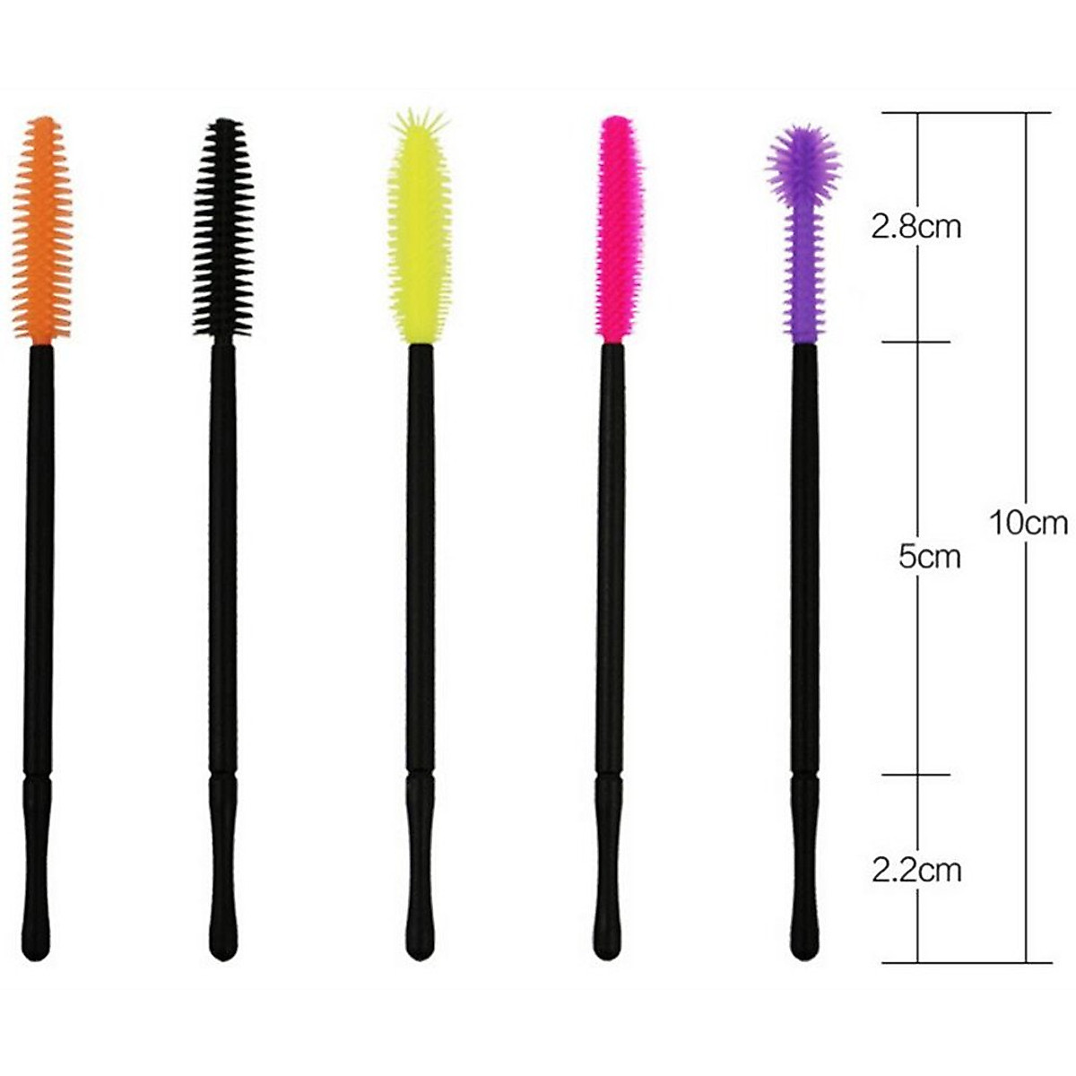 Coshine 100pcs Pro Disposable Silicone Mascara Eyeliner Wands Applicator Eyeliner Lip Liner Brushes Makekup Tools (silicone mascara brushes)