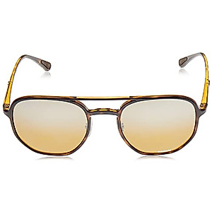 Ray-Ban Rb4321ch Chromance Hexagonal Sunglasses, Light Havana/Polarized Brown Mirrored Grey Gradient, 53 mm