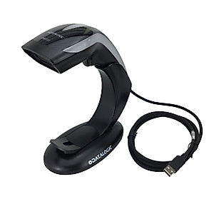 Datalogic Gryphon Heron HD3130 Handheld Corded 1D Barcode Scanner/Linear Imager, Includes Adjustable AutoSense Stand and USB Cable