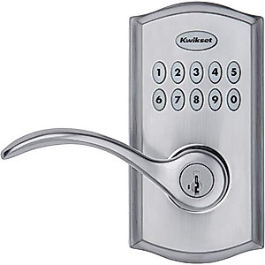Kwikset 955 Keyless Keypad Door Lock, Electronic Lever Deadbolt, 3 Entry Modes, Auto Lock, SmartKey Security - Satin Chrome