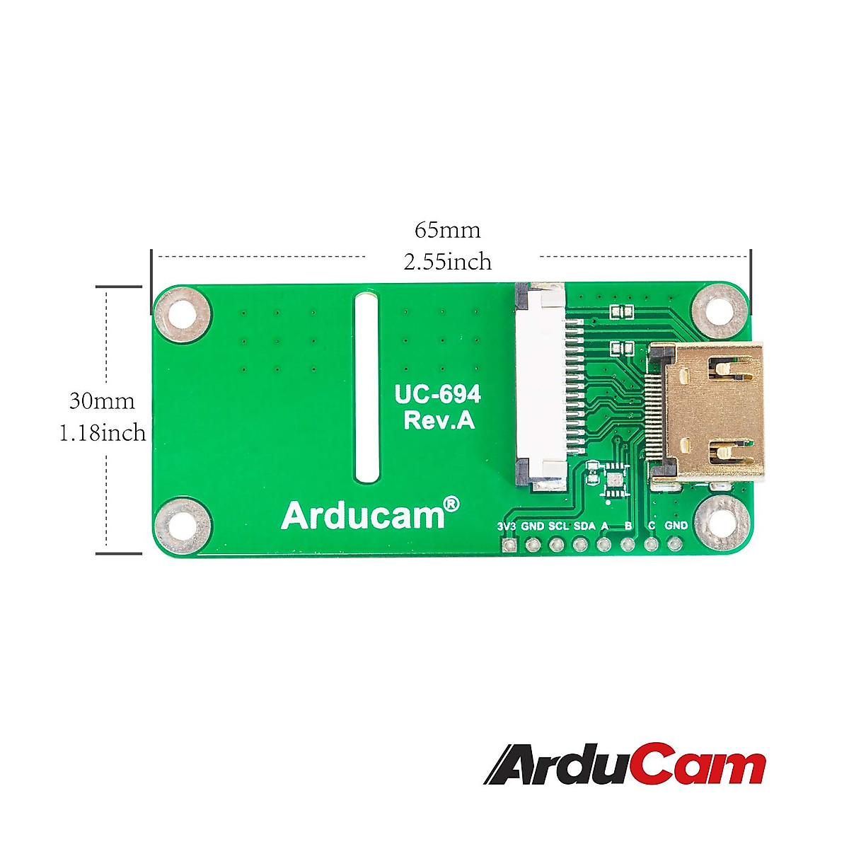 Arducam CSI to HDMI Adapter Board for Raspberry Pi HQ Camera 12MP IMX477 Camera Module, HDMI Cable Extension Module with 15pin 60mm FPC Cables