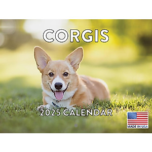 Corgi Calendar 2025 Corgi Gifts Pembroke Cardigan Welsh Monthly Wall Calender 12 Month | American Made In The USA