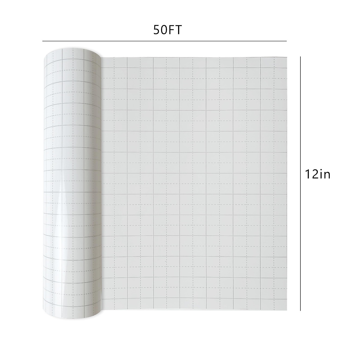 RIZEE Strong Grip Transfer Tape 12x120 Inches w/Alignment Grid for Heavier Adhesive Vinyl - Perfect for Glitter Vinyl, Brushed Vinyl for Decals, Signs, Windows, Stickers