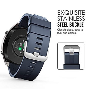 MoKo 3 Pack Bands Compatible with Huawei Watch GT5/GT5 Pro 46mm/GT4 46mm/GT3/GT3 Pro 46mm/GT/GT2 46mm/GT2 Pro/GT2e/GT Runner/Huawei Watch 4/4 Pro/3/3 Pro, 22mm Soft Silicone Replacement Strap, B/W/MB