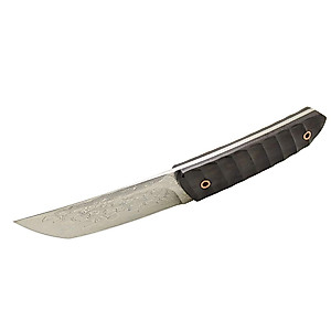 MASALONG VG10 Damascus Short tanto knife kni198 Full tang fixed blade (black handle)