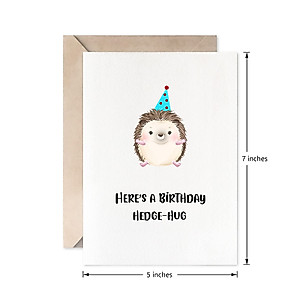 MAGJUCHE Hedgehog Birthday Card, Funny Birthday Cards, Cute Greeting Card