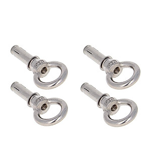 Heyiarbeit M10 x 60 Expansion Eyebolt Eye Nut Screw with Ring 304 Stainless Steel Anchor Raw Bolts 4Pcs