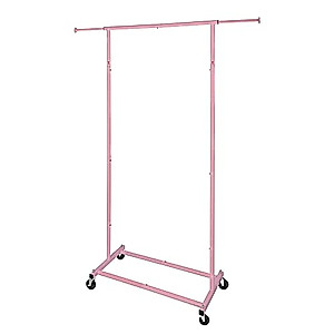 Fishat Pink Double Rod Garment Rack & Simple Garment Rack