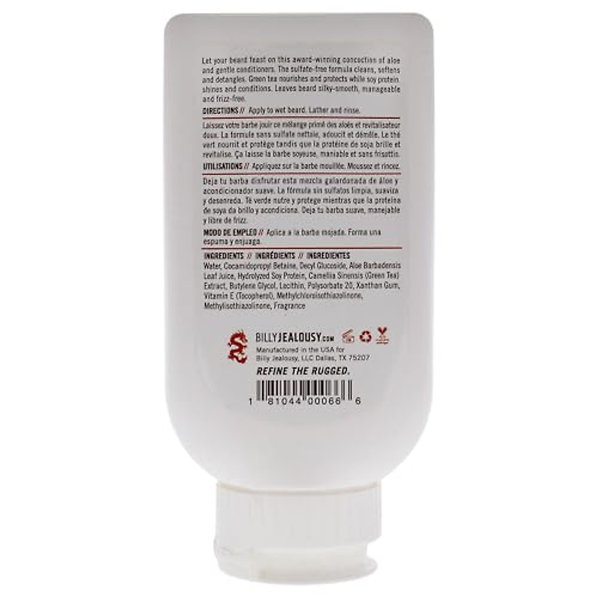 Billy Jealousy Beard Wash Hydrating Mens Beard Shampoo 8 Fl Oz (Pack of 1)