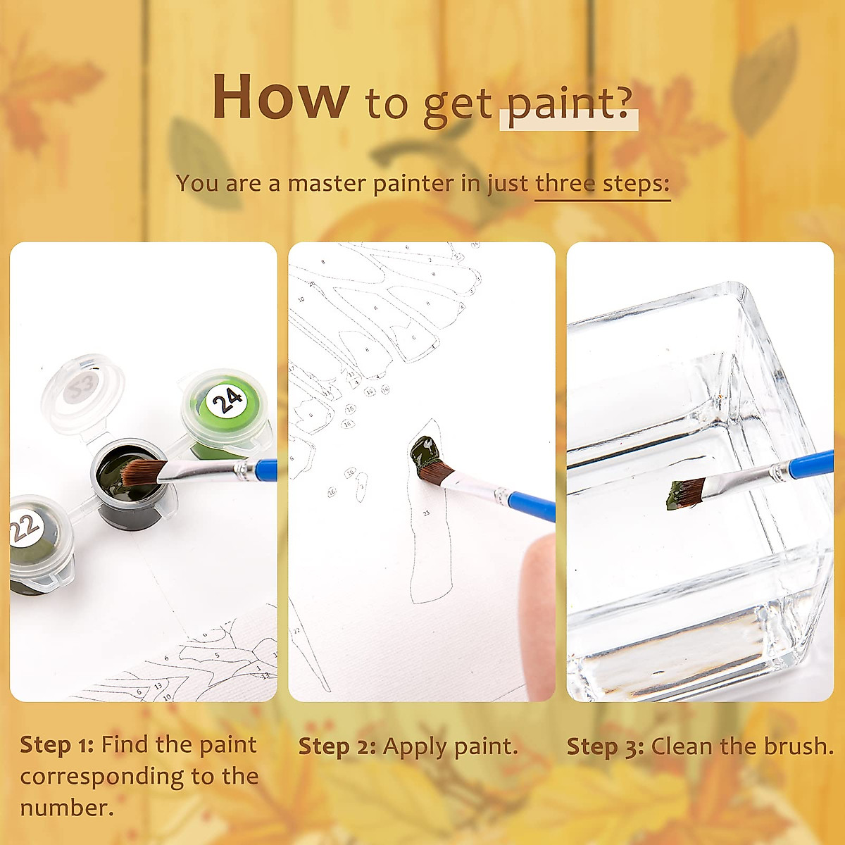 AnyDesign DIY Painting by Number Kits 16x20 inch Canvas Acrylic Filling Painting by Number Fall Pumpkin Oil painting Autumn Harvest Maple Leaves Farmhouse Painting Decor for Adults Kids Beginner