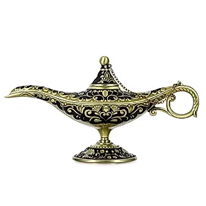 SogYupk Aladdin's Lamp, Vintage Magic Genie Lamp Wishing Lamp, Classic Arabian Stage Show Props/Themed Parties/Cake Decorating, Creative Aladdin Magic Lamp Gift for Holidays/Birthdays/Weddings (Black)