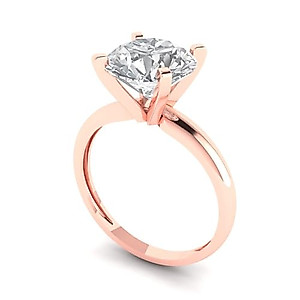 Clara Pucci 2.50ct Round Cut Solitaire Moissanite Excellent Engagement Bridal Promise Anniversary Ring in 18K Rose Gold Size 8.75