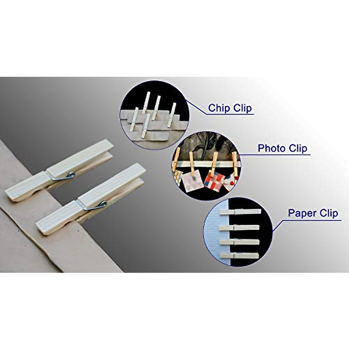 120 Count (Pack of 1) Wooden Clothespins for Crafts, Natural Clothes Pins, Photo Picture Holder, Party Favor Clips, Weddings, Scrapbooks, Baby Showers, Birthday, Holiday (4 x.5 inches)