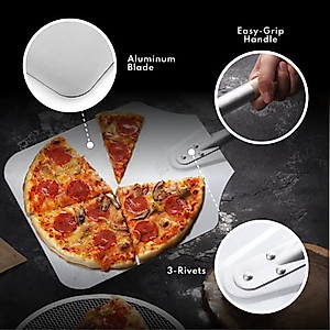 New Star Foodservice 50196 Aluminum Pizza Peel, Wooden Handle, 16 x 18 inch Blade, 36 inch overall