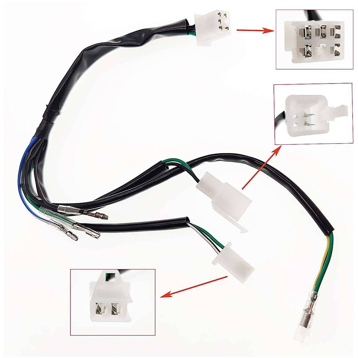 ATV Wiring Harness 110cc Chinese ATV Wiring Harness CDI Ignition Coil 2 Coil Magneto stator Plate Set for tao tao Scooter Pit Bike ATV 50cc 70cc 90cc 110cc 125cc 4 Stroke Wiring Harness