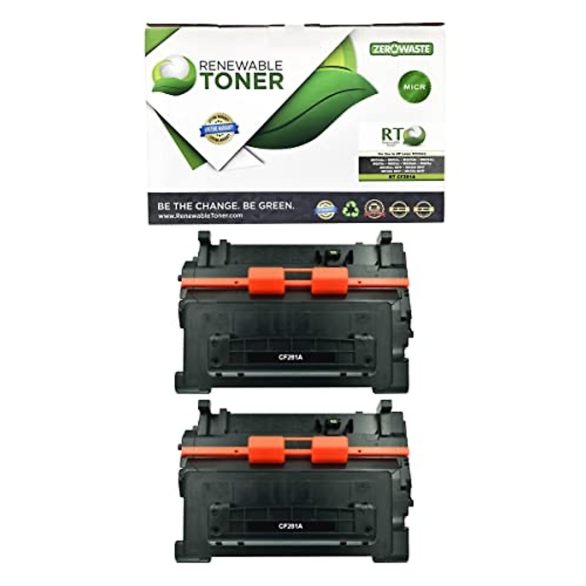 Renewable Toner Compatible MICR Cartridge Replacement for HP 81A CF281A Laser Printers M604 M605 M606 M630 (Pack of 2)