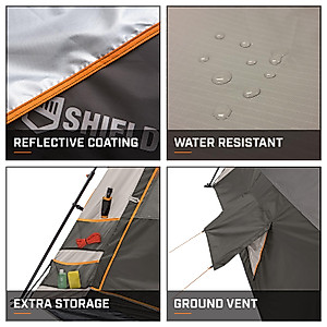 Bushnell Instant Tent | 6 Person / 9 Person / 12 Person Instant Tents Cabin Design Perfect for 3 Season Family Camping Essentials, Hunting, and Fishing with Fast Setup (6 Person)