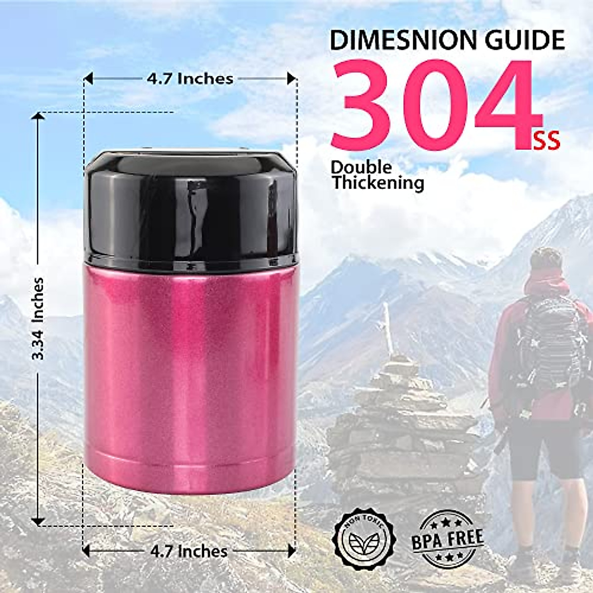27 Oz Thermos for Hot Food |Insulated Food Container for Hot Food and Cold Food |Vacuum Stainless Steel Thermos for Hot Food Kids |Lunch Containers for Kids