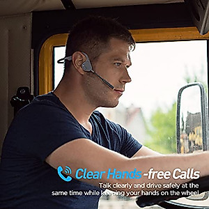 VIDONN Bone Conduction Headphones with Microphone Bluetooth Wireless Headset with Noise-Canceling Boom Microphone for Office Home Business Commercial Use Online Teaching/Learning(S/M)