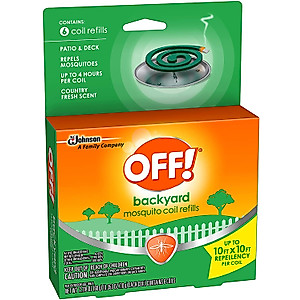 OFF! Backyard Mosquito Repellent Coil Refills, Perfect for Outdoor Patios Country Fresh Scent, 6 Count