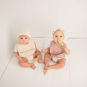 Bleu La La Silicone Free Vegan Leather Buttery Soft Bibs with Pocket for Infants & Babies