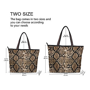 Animal Snake Skin Print Handbags and Purse for Women Tote Bag Large Capacity Top Handle Shopper Shoulder Bag