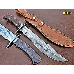 Poshland RG-57 Handmade Demascus Steel 15 Inches Bowie Knife - Beutifull Jute Micarta Handle with Demascus Guard & Bolster