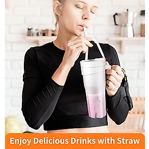 Portable Blender for Shakes and Smoothies, Mini 20000rpm Personal Blender with 6 Ultra-Sharp Blades, 16 Oz Non-BPA Mixing Juicer Rechargeable 4000mAh Electric Blender Bottles for Home, Gym, Office