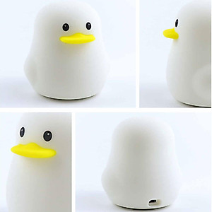 CARAINBO Portable Night Light for Kids Room, LED Rechargeable Soft Nightlights for Baby Room and Toddler,Multiple Colors Silicone Night Light,Kawaii Duck Lamp
