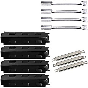 BBQ-Element Replacement Parts for Charbroil 461442114 463441312 463441514 463440109 and Other Grill Models, Heat Plate Shield, Burner Tubes and Crossover Tube Replacement for Char-Broil 463440109