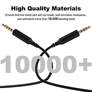 Replacement A10 Cable A40 Cord Compatible with Astro A10 A40 A30 A50 Gaming Headset Talkback Cord Fit with Xbox One PS4 Smartphone MixAmp and PC Gaming