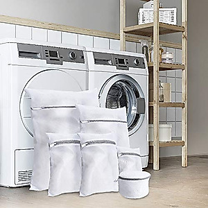 6PCS Laundry Delicates Mesh Bag, Siasky Lingerie Bags for Laundry with Premium Rustproof Zipper and Elastic Covering, Ideal Storage Bag for Delicates, Blouse, Hosiery and Stocking